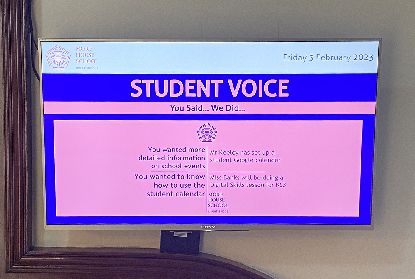 Student Voice | More House School